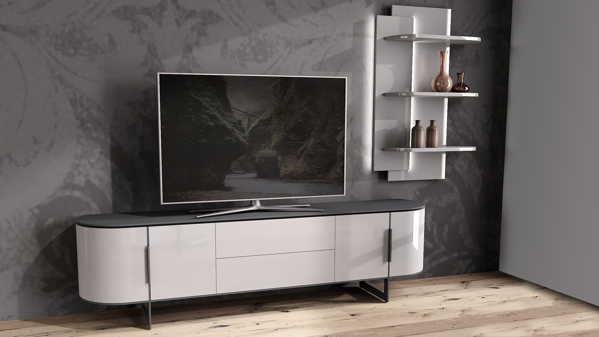 Meuble TV CIRCUS | Un design contemporain, tout en rondeur