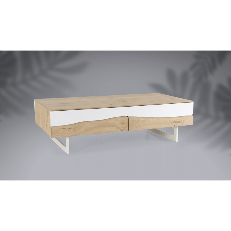 Table basse ronde MILANO I Design minimaliste avec 2 plateaux verre