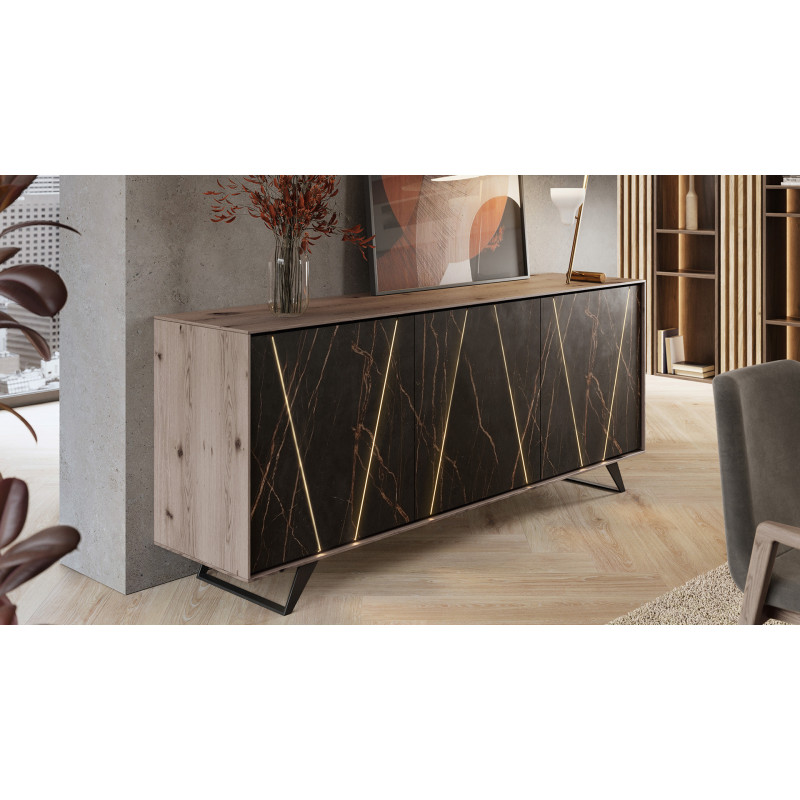 Buffet salon, salle à manger, bahut design - Personnalisable bois, laque