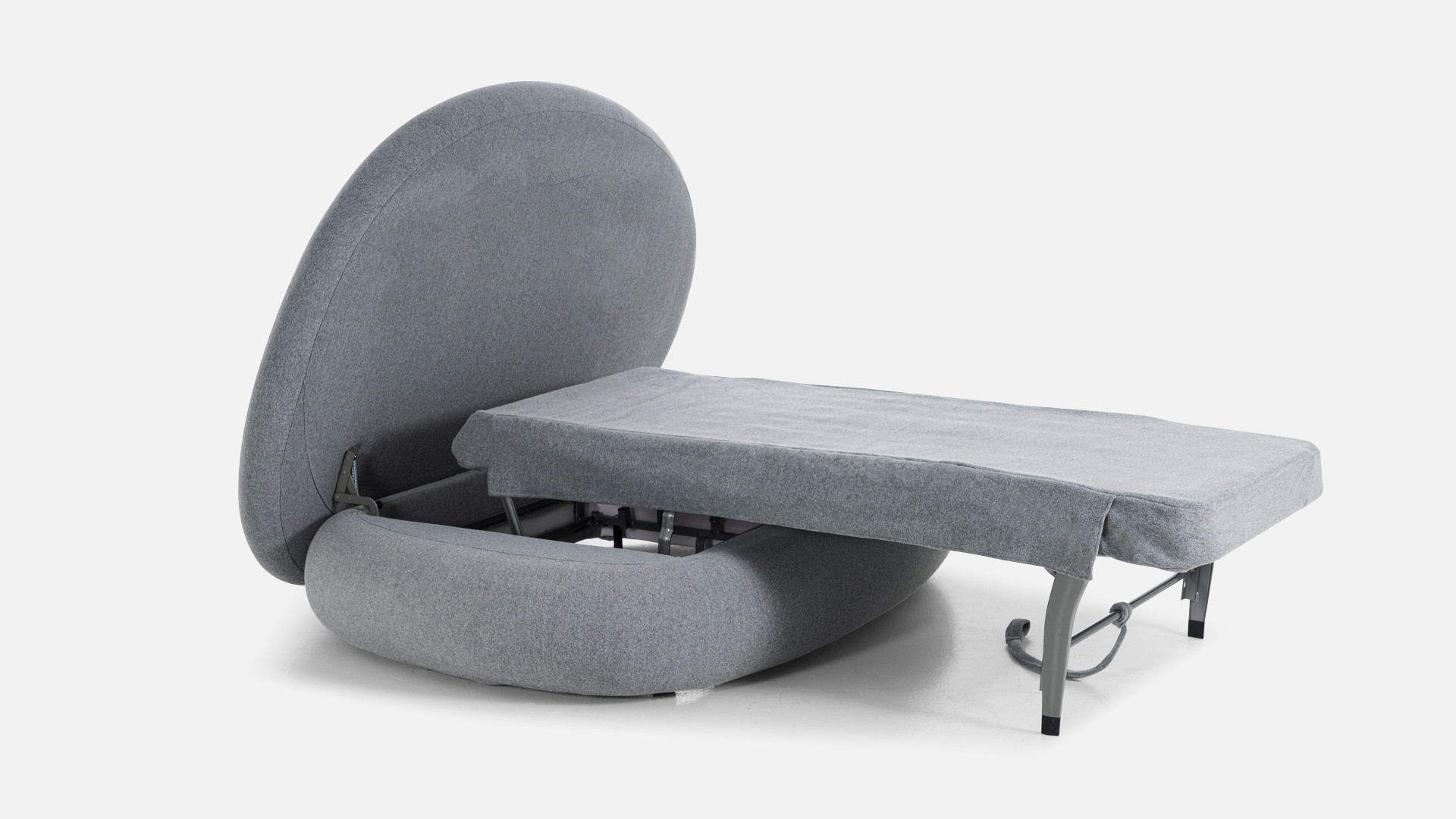 Pouf convertible en tissu, fabrication italienne, Petra