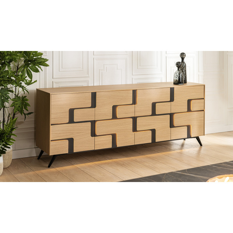 Buffet salon, salle à manger, bahut design - Personnalisable bois, laque