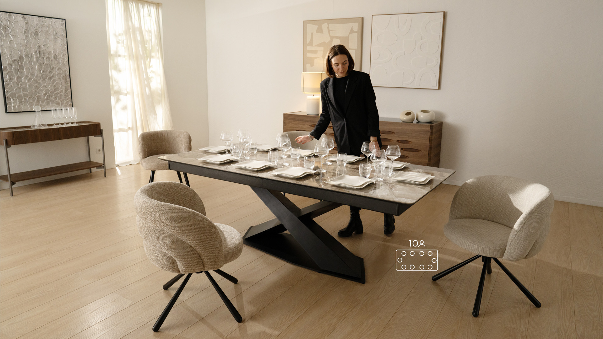 Table de repas extensible céramique ECLIPSE | Table XL