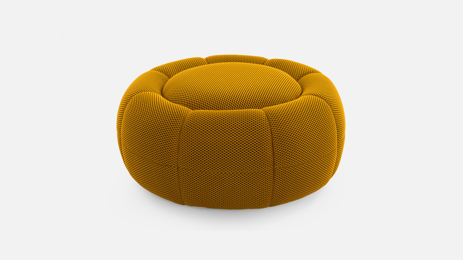 Pouf de salon design, rond avec plateau céramique, Joy