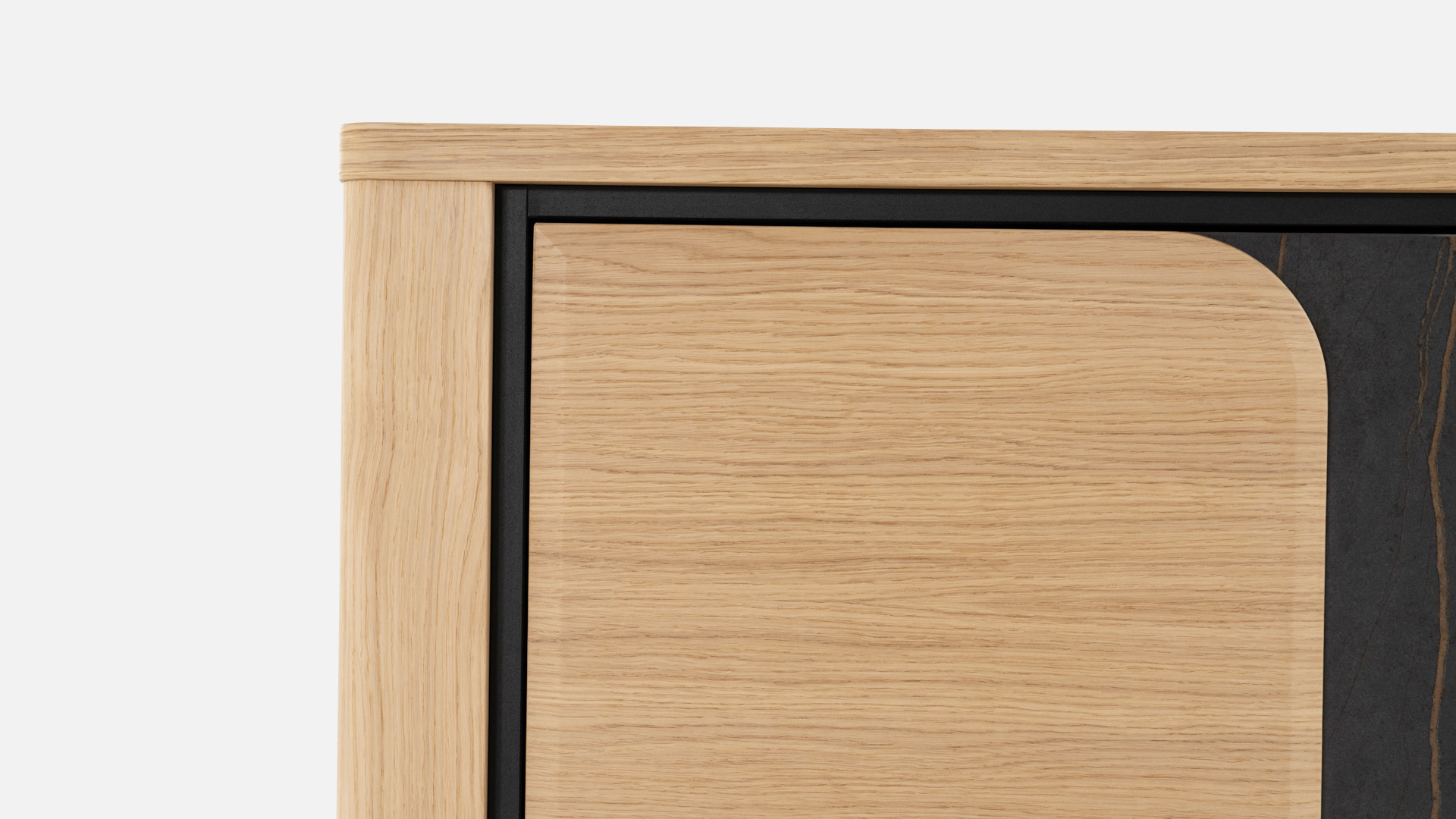 Vitrine LOTUS | Rangement vitré et façade bois graphique